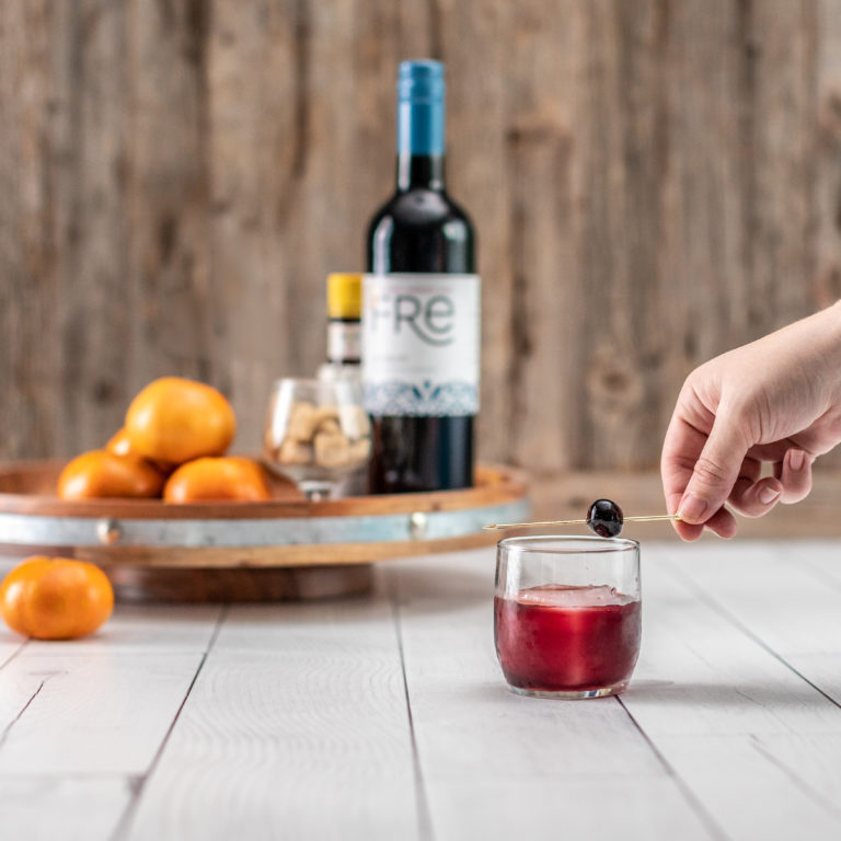 Old Fashioned Red Mocktail - Fre Wines: Non-Alcoholic Wines