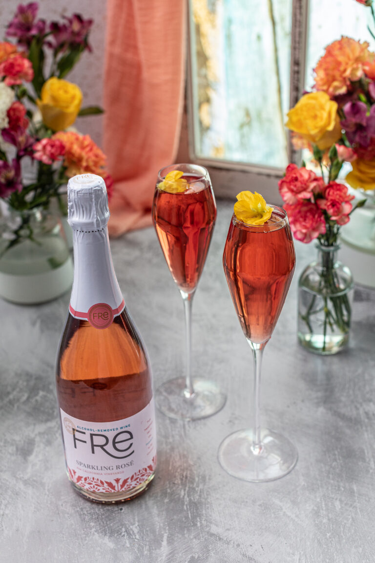 Sparkling Rosé Hibiscus Mocktail - Fre Wines: Non-Alcoholic Wines